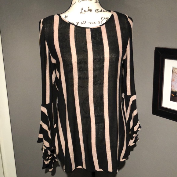 Coco Bianco | Tops | Bell Sleeve Sheer Top | Poshmark